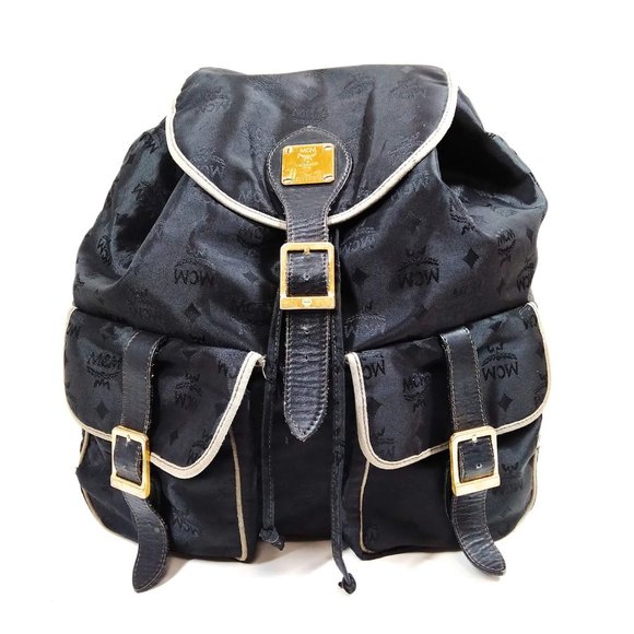 MCM | Bags | Mcm Backpack Bag Black Nylon 235529 | Poshmark